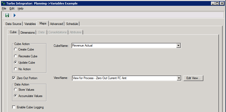 TM1 TI Process Variable Formula