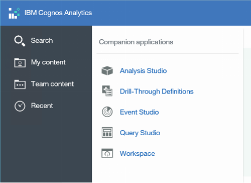 How Cognos 10 tasks are performed in Cognos Analytics