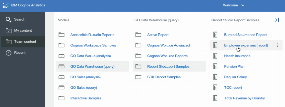 How Cognos 10 tasks are performed in Cognos Analytics